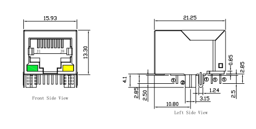 2337992-8 1000兆POE+ RJ45连接器 LPJG0926-9HENL